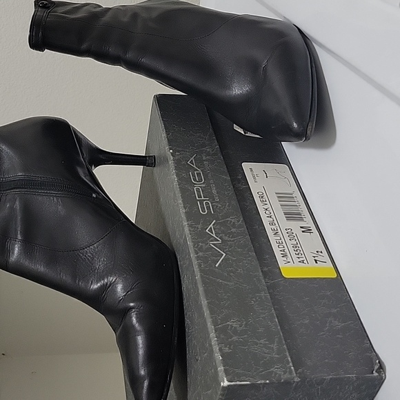 Via Spiga | Shoes | Via Spiga Vmadeline Black Calf Leather Boots 7 M ...